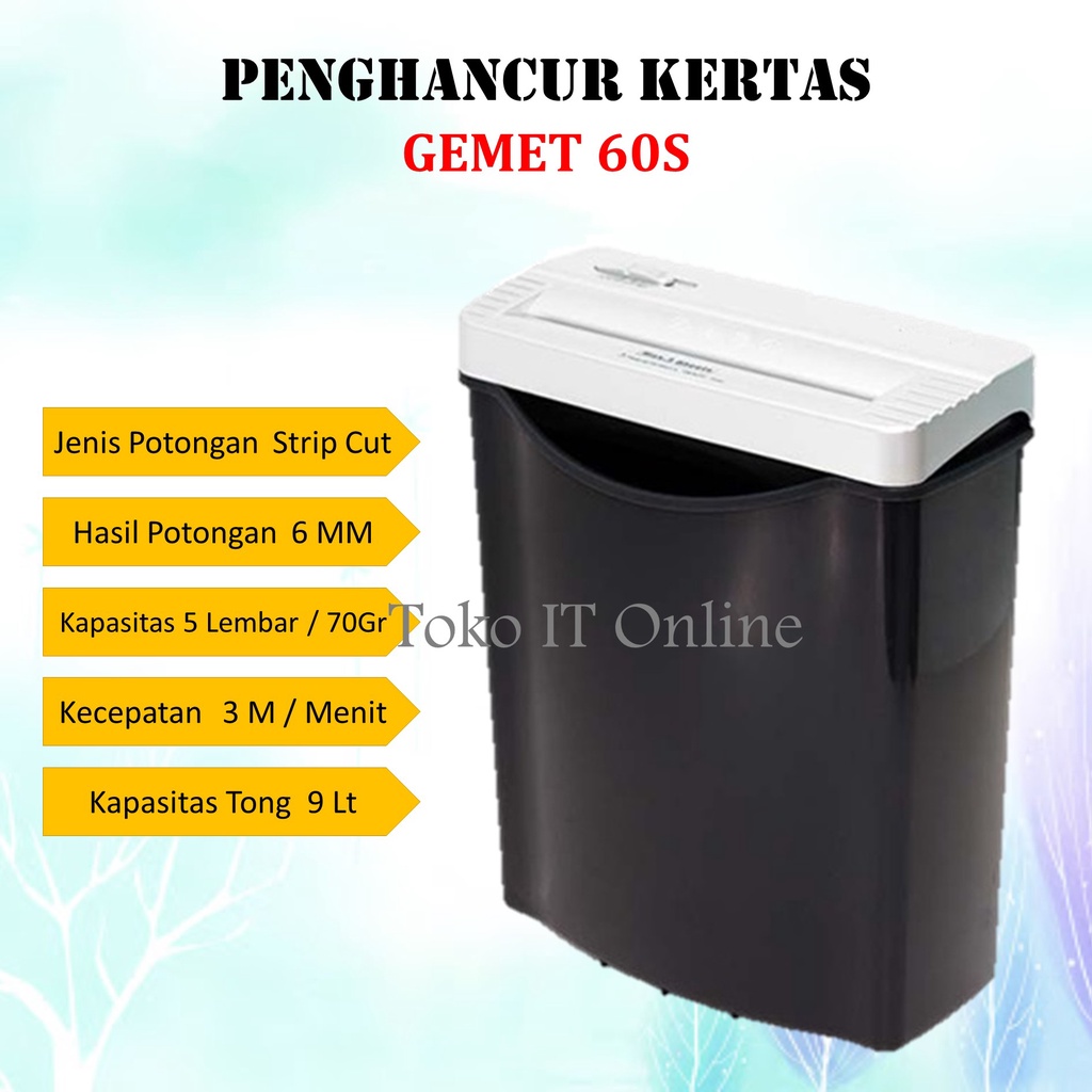 Jual Mesin penghancur kertas GEMET 60S Paper Shredder GEMET 60A ...