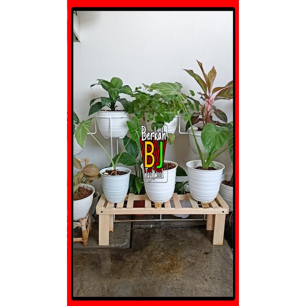 Jual Rak Pot Bunga model lurus Tatakan Pot Standing Pot Rak Kayu ...