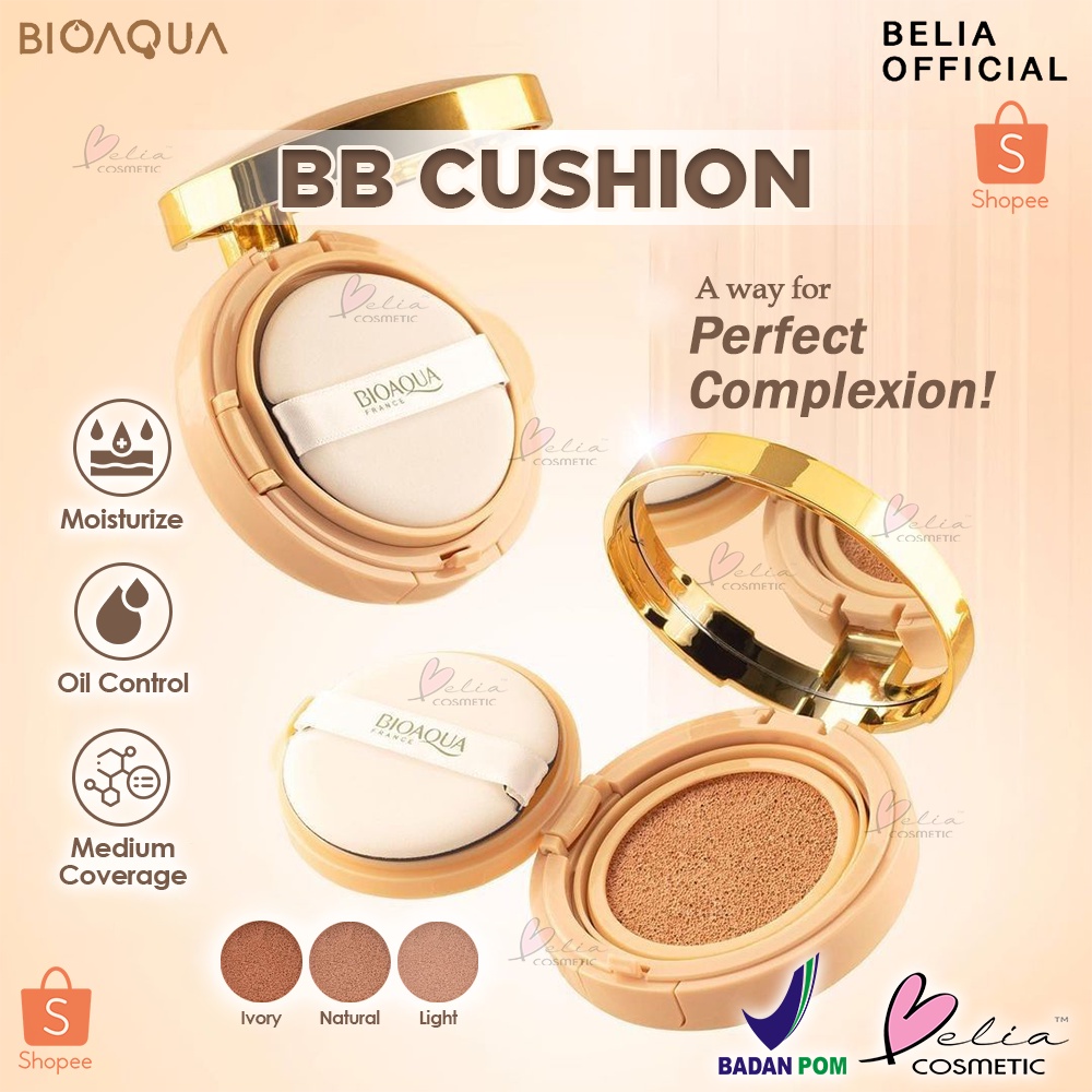 Jual BELIA BIOAQUA BB Cushion + Refill | Netto 15g + 15g | Air Cushion | Coverage | Flawless ...