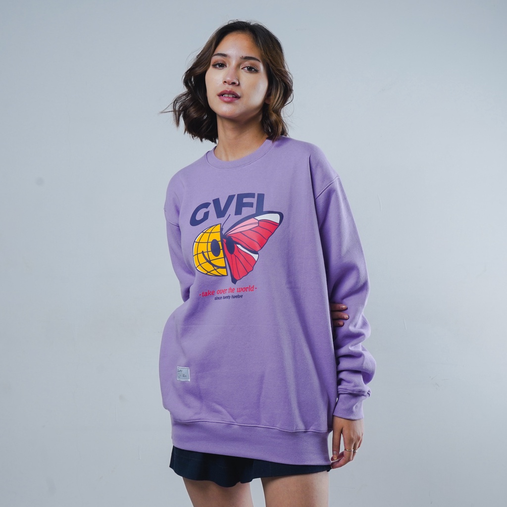 Jual GVFI Crewneck Butterfly Take Over Lilac | Shopee Indonesia
