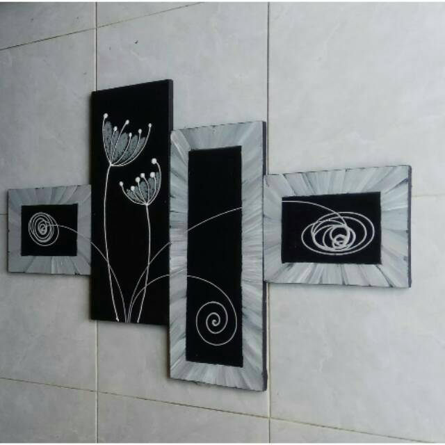 Jual Lukisan panel bunga abu unik minimalis | Shopee Indonesia