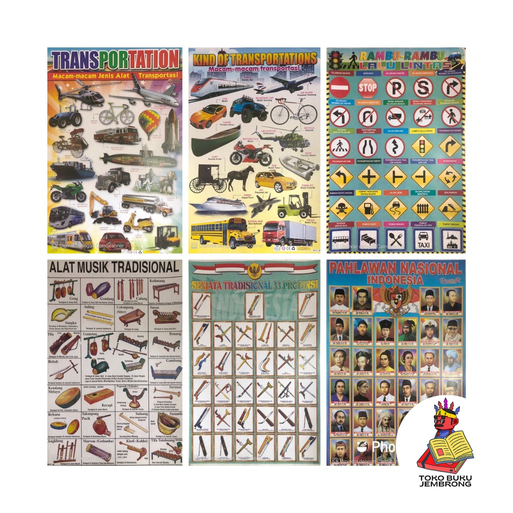 Jual POSTER PAHLAWAN POSTER RUMAH ADAT POSTER ALAT MUSIK TRADISIONAL ...