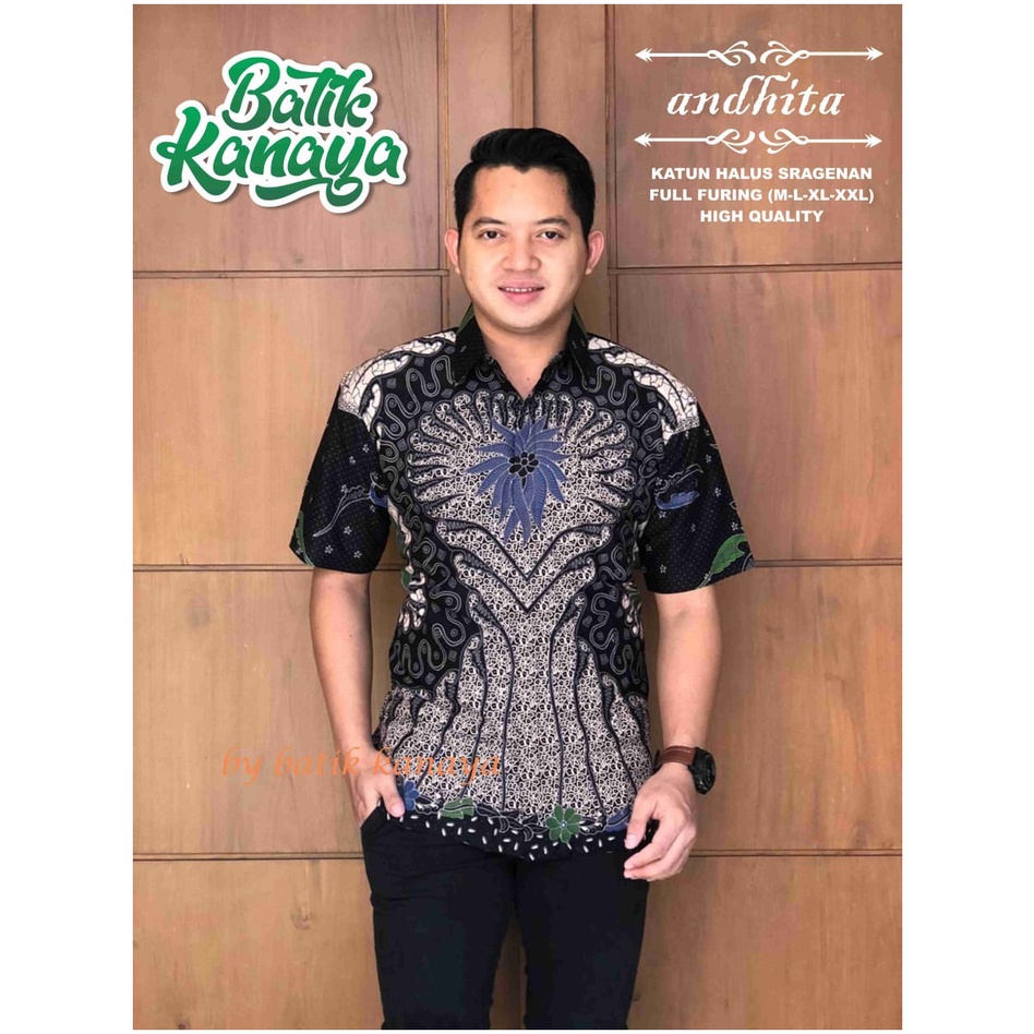 Jual GROSIR ANDHITA KANAYA KEMEJA BATIK SOLO PRIA LENGAN PENDEK PANJANG ...