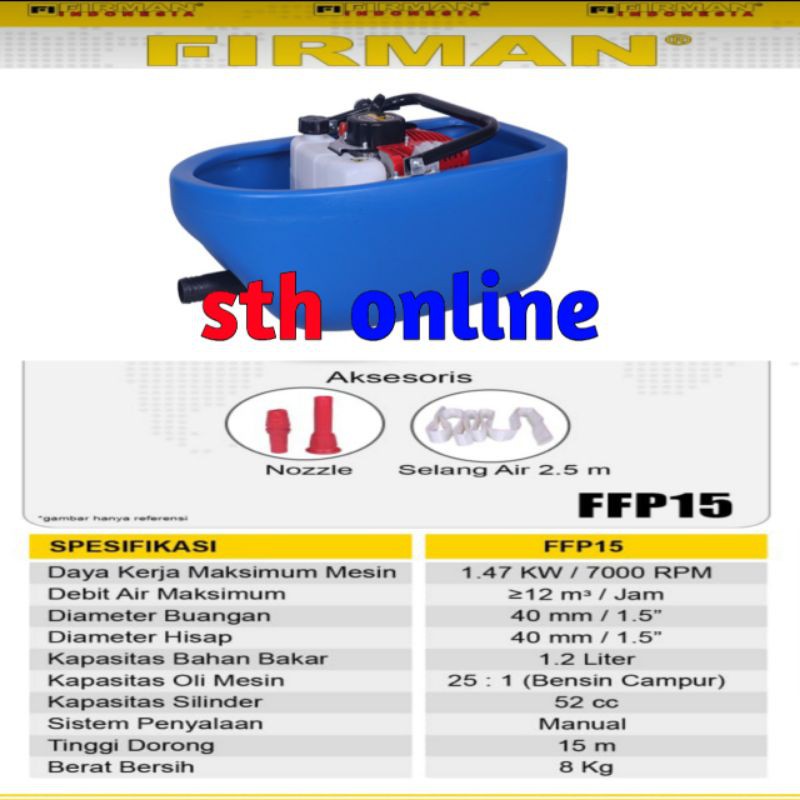 Jual Pompa Air Apung FIRMAN FFP-15 | FLOATING PUMP BOAT WATER PUMP ...