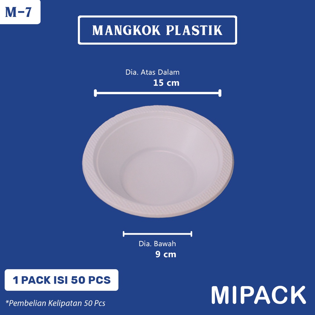 Jual #M7 Mangkok Makan Plastik | 1 Pack isi 50 PCS | Wadah Makan ...