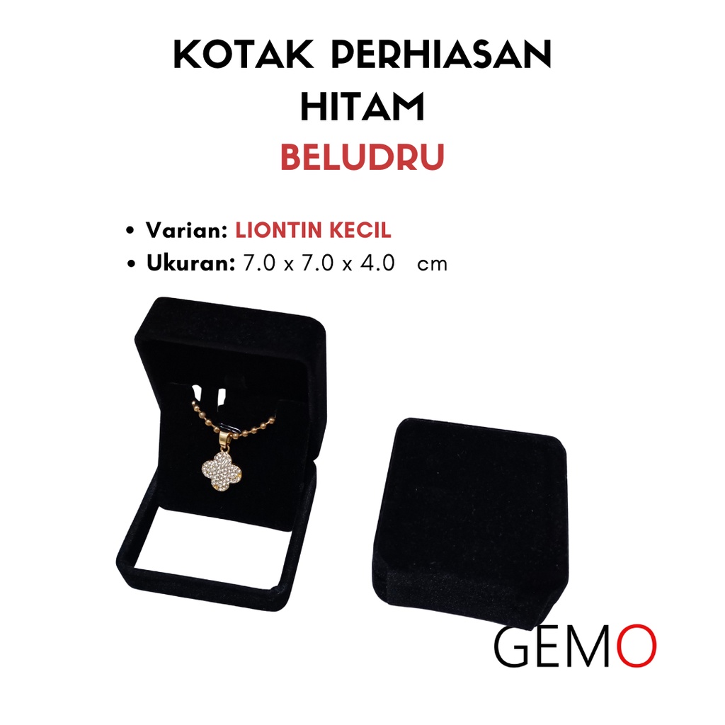 Jual KOTAK PERHIASAN HITAM BELUDRU JEWELRY BOX SET CINCIN KAWIN GELANG ...