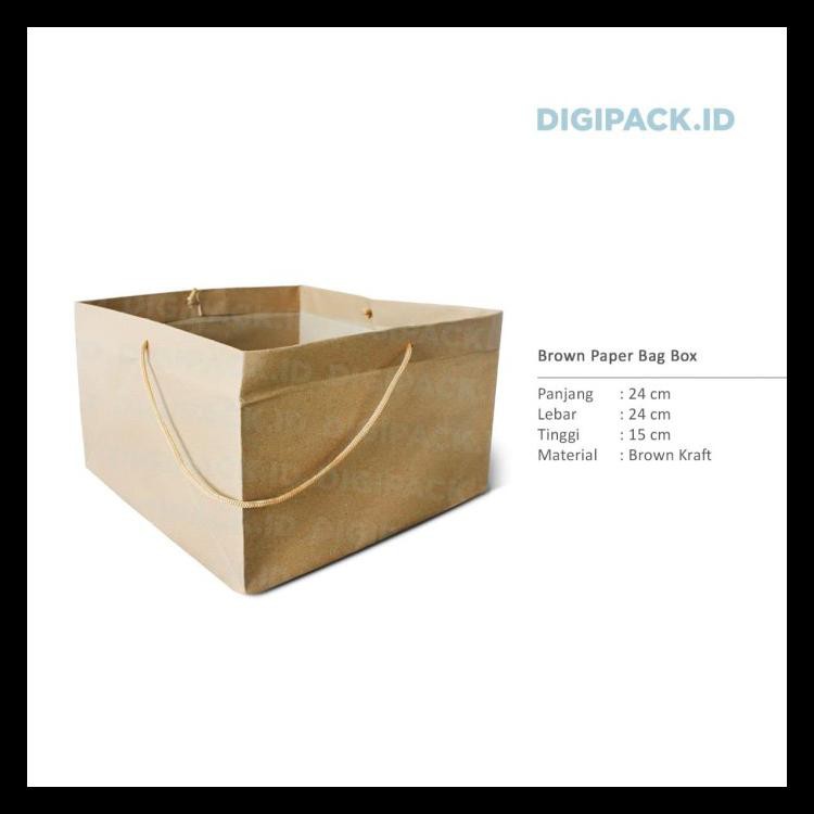 Jual SPECIAL Digipack Brown Paper Bag Cake Box 24 x 24 x 15 | Kantong ...