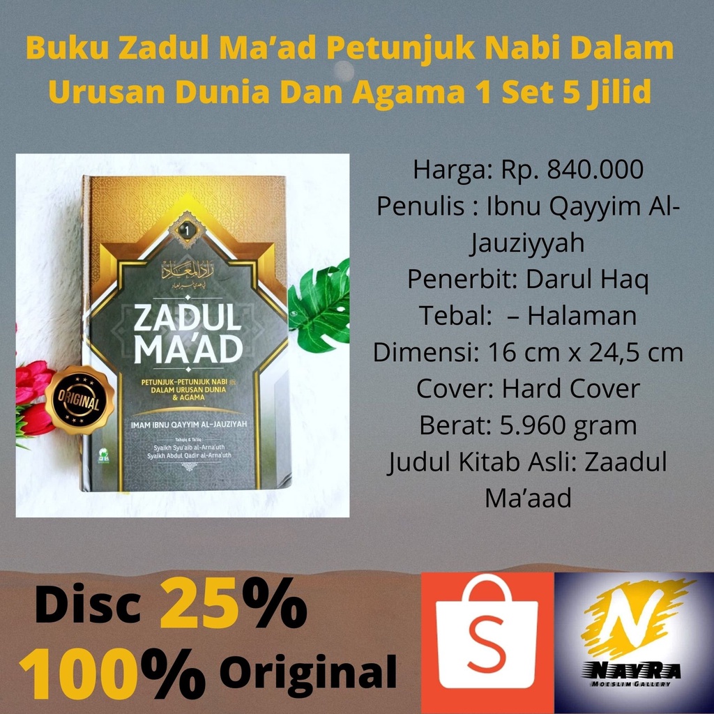 Jual Buku Zadul Ma’ad Petunjuk Nabi Dalam Urusan Dunia Dan Agama 1 Set 5 Jilid | Shopee Indonesia