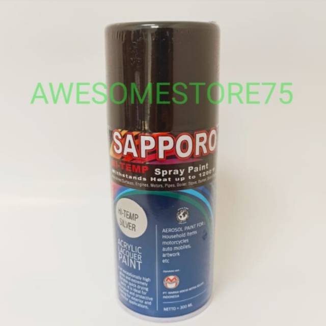 Jual SAPPORO HI TEMP SILVER Tahan Panas Perak Cat Semprot Pilox Pylox High Temp | Shopee Indonesia