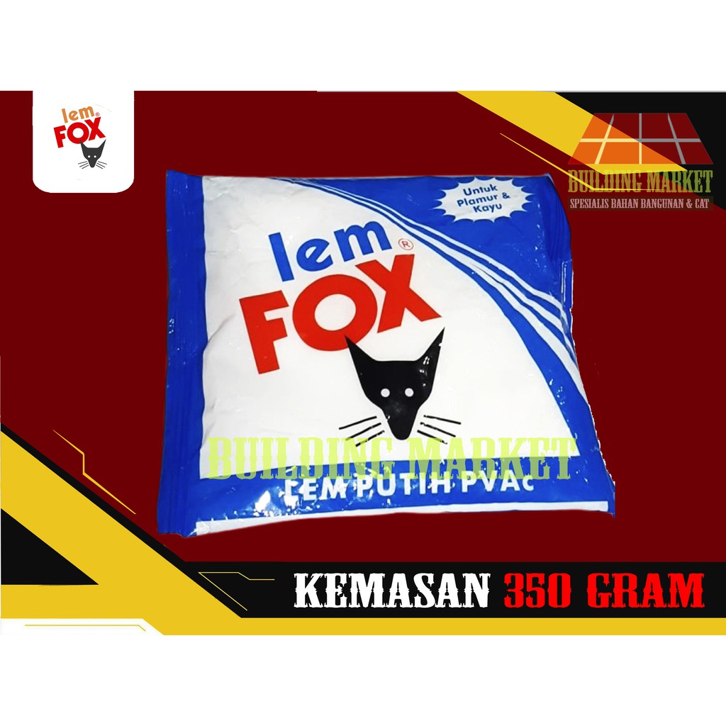 Jual LEM PUTIH PVAC FOX BIRU LEM PLAMUR KAYU PLAMIR KERTAS 350 GRAM ...