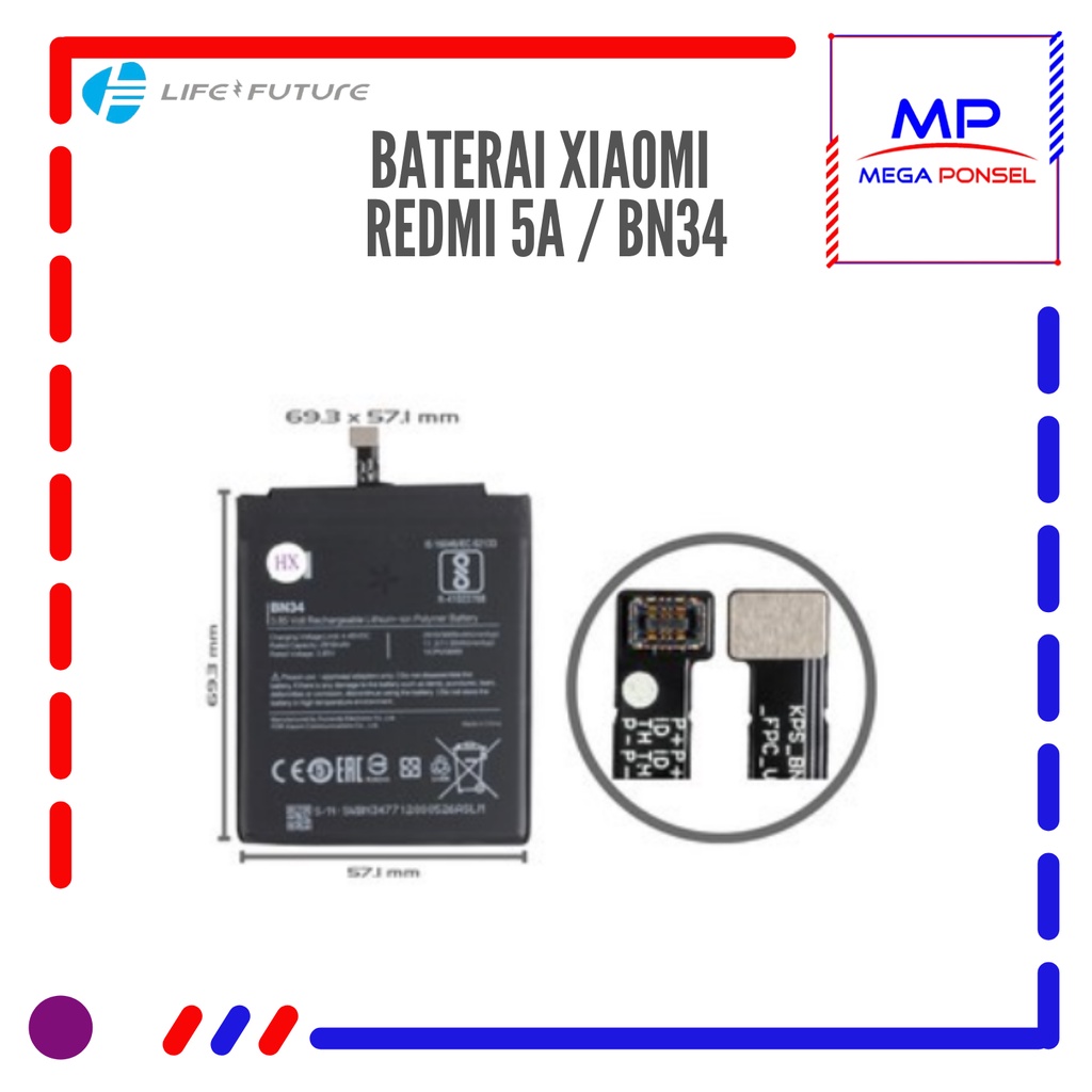 Jual Baterai Xiaomi Redmi 5a / Seri BN34 Super Power | Shopee Indonesia