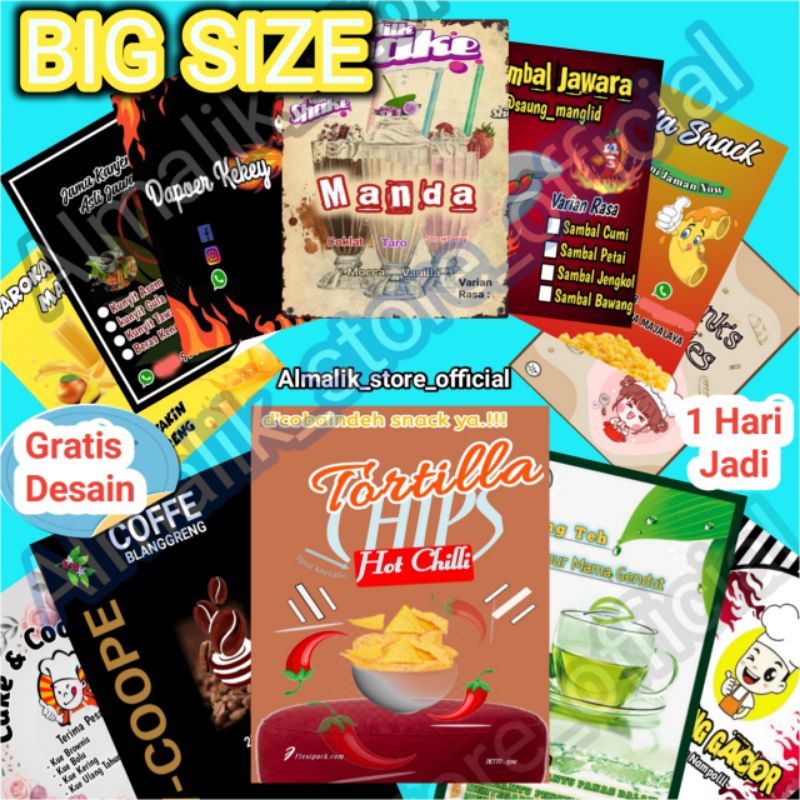 Jual Cetak Stiker Makanan Big Size Label kemasan sticker custom logo ...