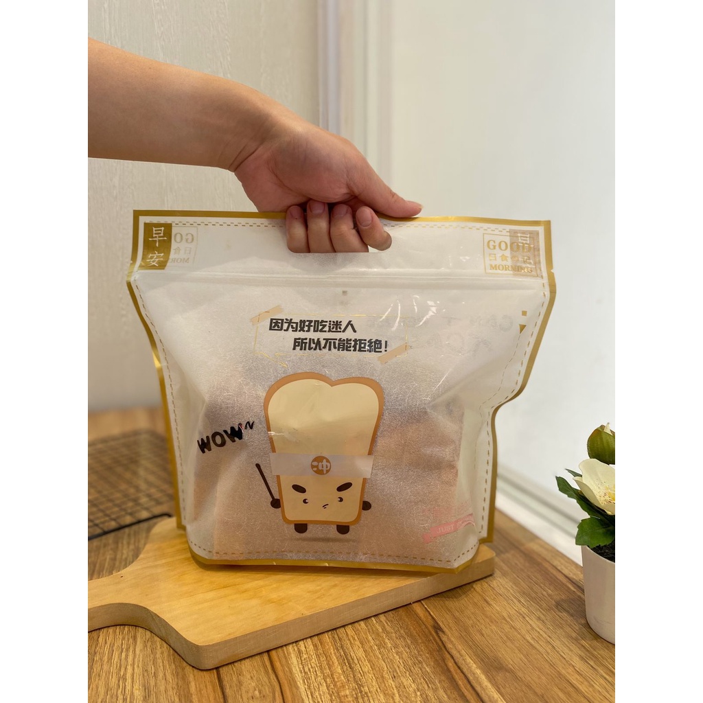 Jual Kantong Plastik Klip Roti Tawar Besar Donat Zipper Bag Bread Toast ...