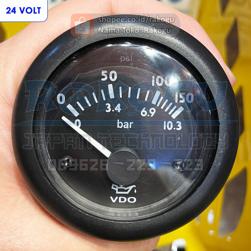 Jual Meter Tekanan Oli VDO 24 Volt - VDO Oil Pressure Gauge 24 V - Meteran Indikator Penunjuk ...