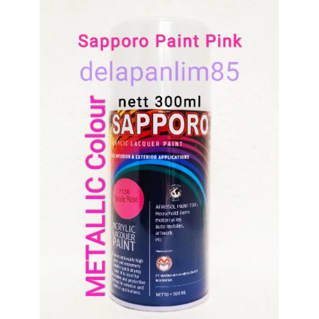 Jual Sapporo Paint Metalik Rose 7138/pink/cat semprot/pylox/pylok/pilok ...