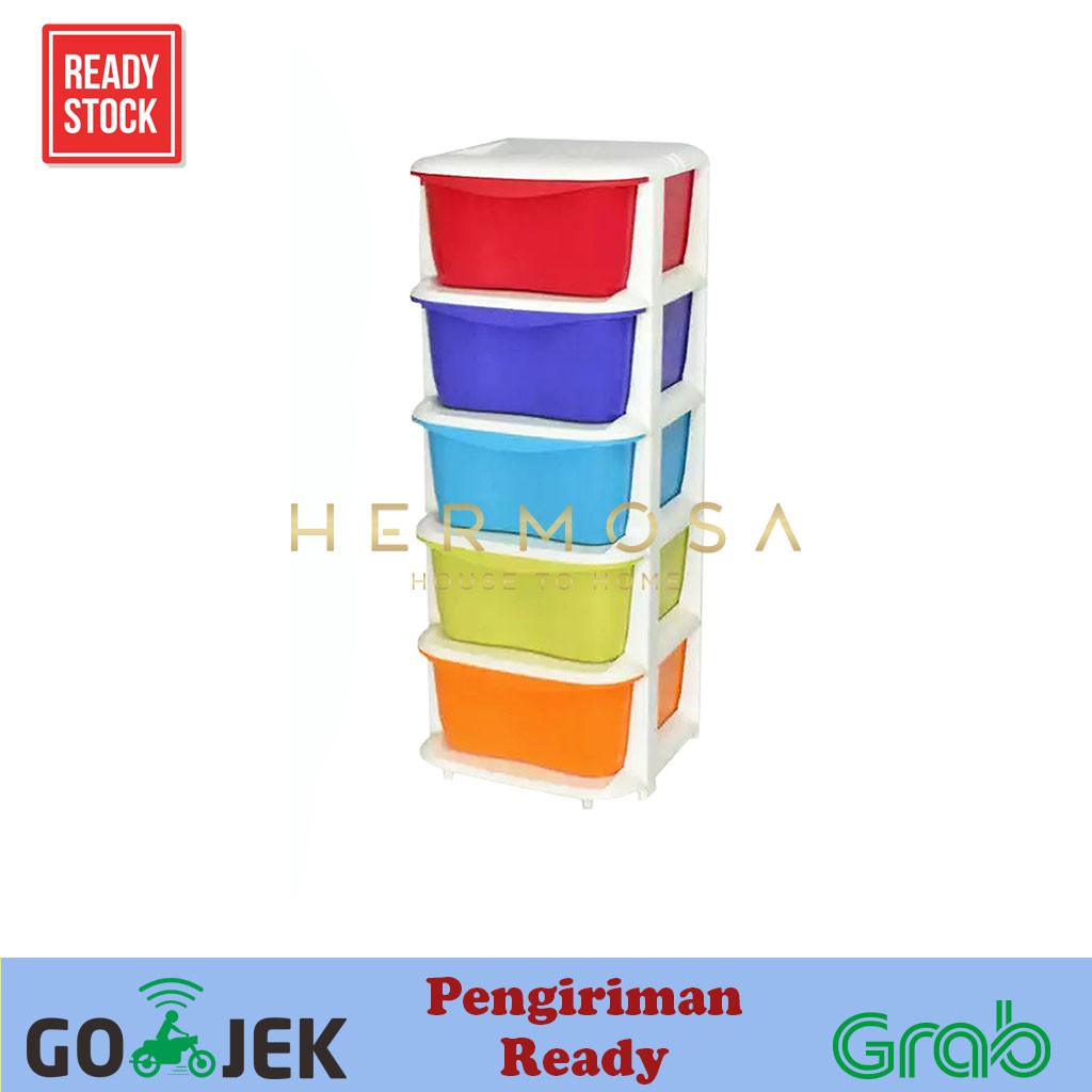 Jual LEMARI RAK PLASTIK 5 SUSUN TINGKAT ANAK - TOWER CONTAINER MASPION ...