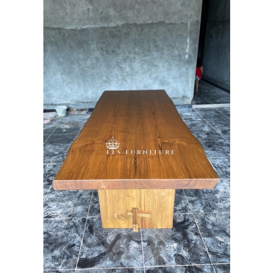 Jual mejaa makan kayu jati solid meja jati meja solid 240x100 | Shopee ...