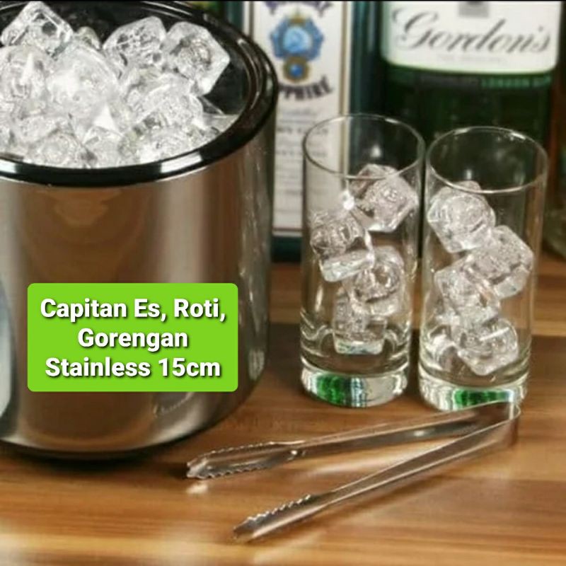 Jual Penjepit Capitan Roti Es Makanan Gorengan Stainless 15cm | Shopee ...