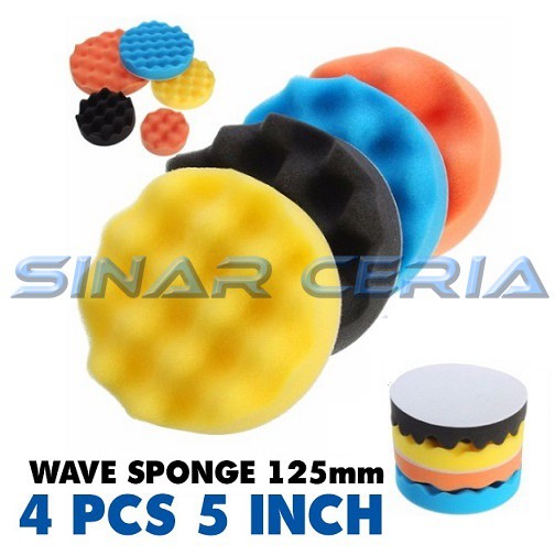 Jual 4 Pcs Busa Spon Poles Body Motor Mobil 5 inch Sponge Buffing ...