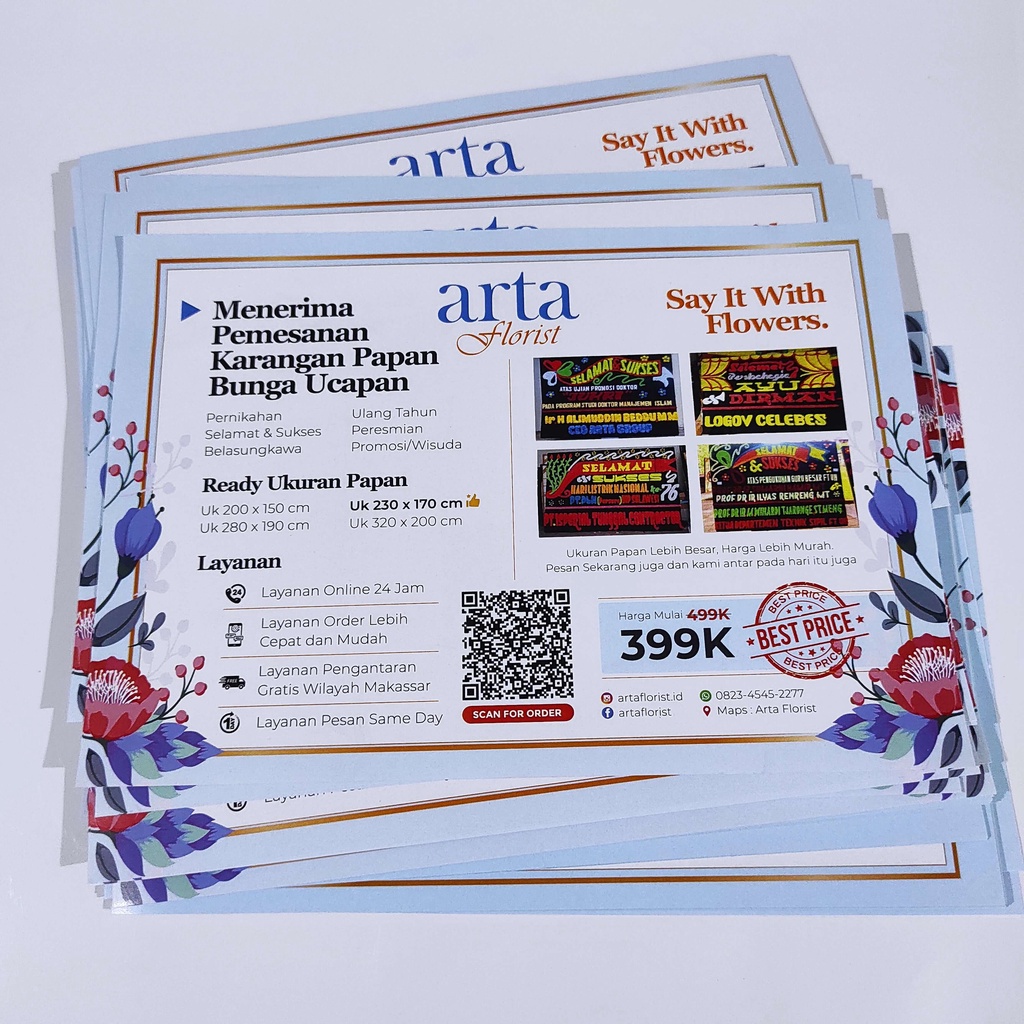 Jual Cetak Cepat Brosur Flyer Leaflet Promosi Ukuran A5 Tebal 150 gsm ...