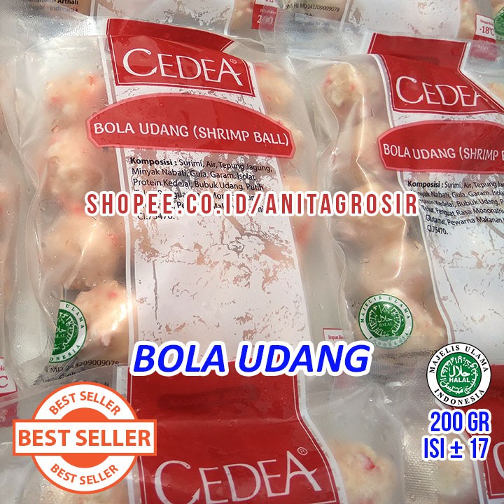 Jual CEDEA Bola Udang 200gr Isi 17 Shrimp Ball Bakso Seafood bahan ...