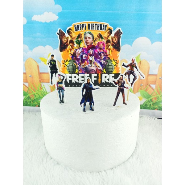 Jual cake topper FREE FIRE/hiasan kue STYROFOAM FREE FIRE | Shopee ...