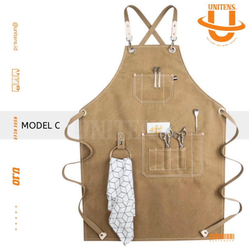 Jual Unitens Apron Leather ACL.V16C Hight Quality Unisex Pria Wanita ...