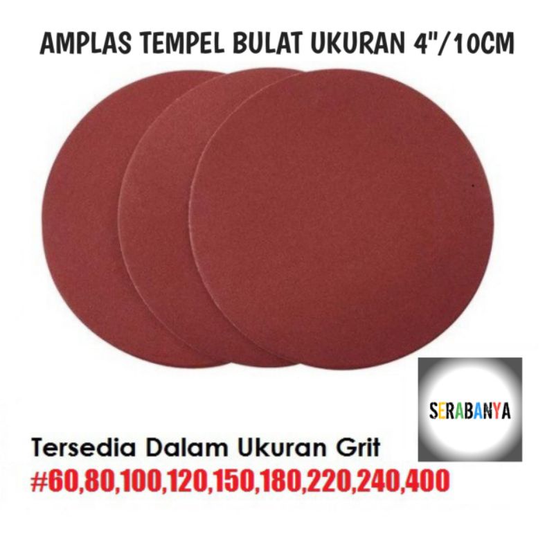Jual AMPLAS TEMPEL 4" | AMPLAS BULAT 4" | 1pcs | Shopee Indonesia