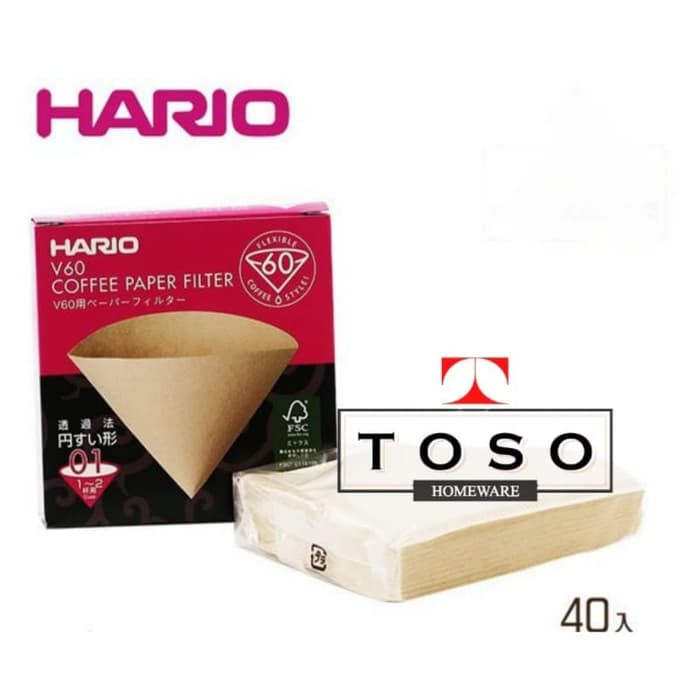Jual Filter Paper Hario V60 Size 01 Coffee Paper Filter Saringan Kertas ...