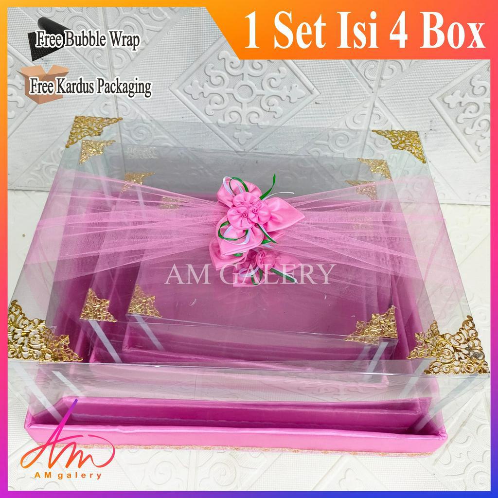 Jual Box Mika Seserahan Satu Set Isi 3 & 4 Kotak Hantaran Ukuran S M L ...