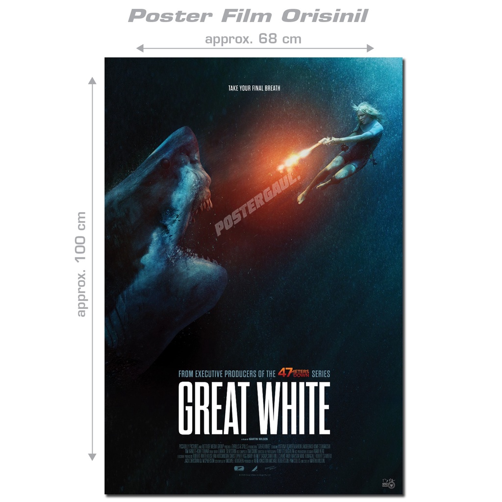 Jual Poster Film GREAT WHITE - original Indonesian one sheet, ukuran 68 ...