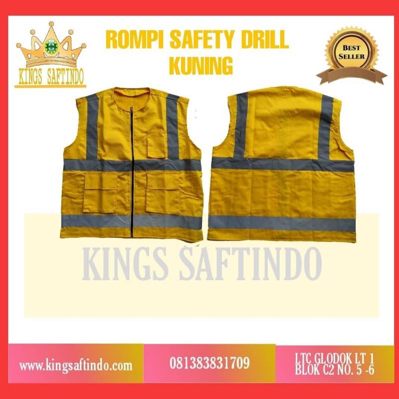 Jual ROMPI DRILL WARNA KUNING SAFETY YELLOW | Shopee Indonesia