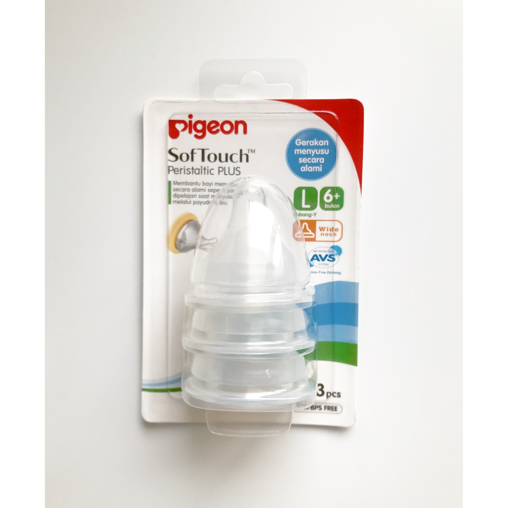 Jual Pigeon Peristaltic Plus Nipple L 3 pcs Dot Bayi 6+ bulan | Shopee ...