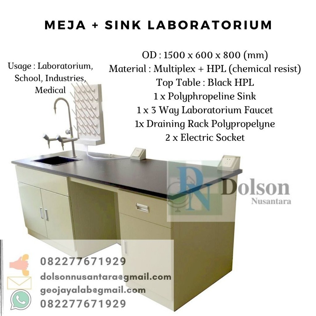 Jual Meja Kerja Sink Laboratorium Furniture Laboratory Pabrik Lab ...