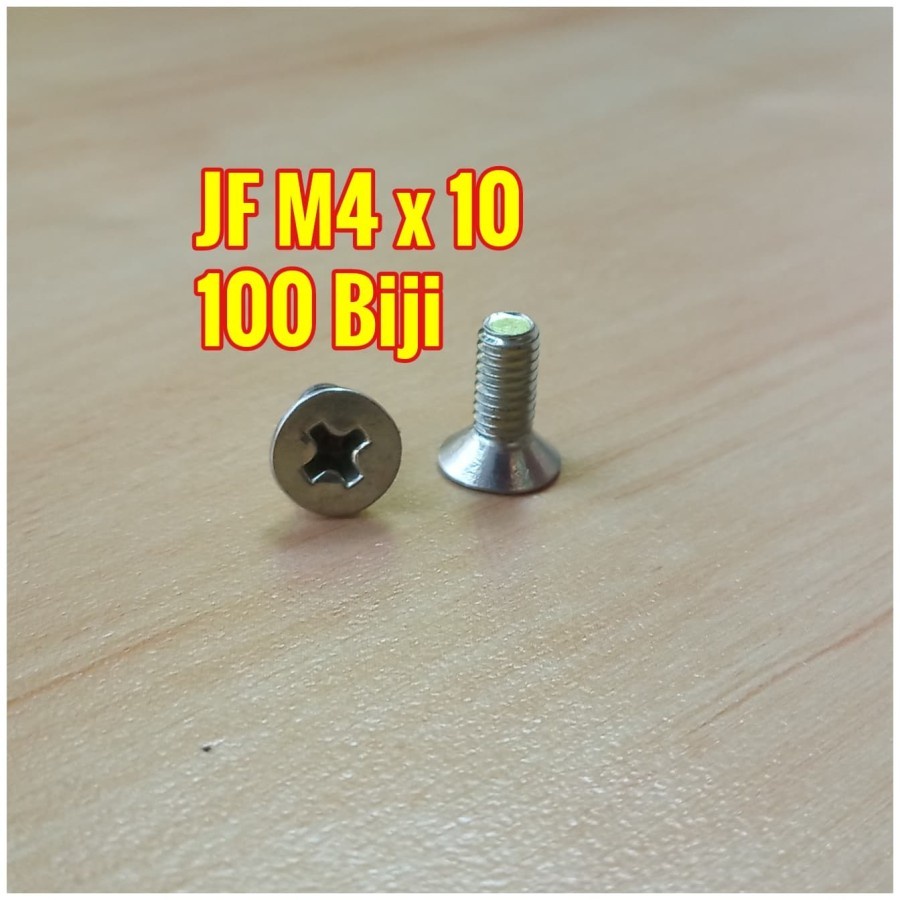 Jual Baut JF Cutersink M4 X 10 Countersunk Countersink Bolt Kepala Plus ...