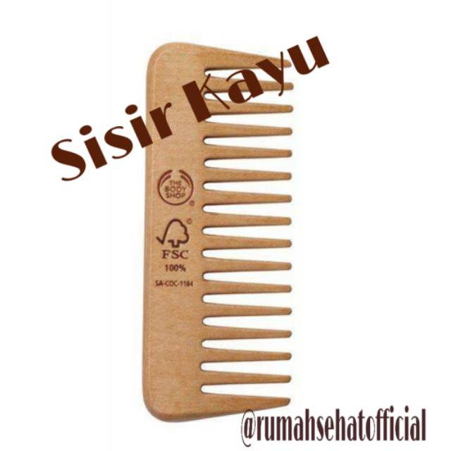 Jual Sisir Kayu The Body Shop Wooden Detangling Hair Comb Original Asli ...