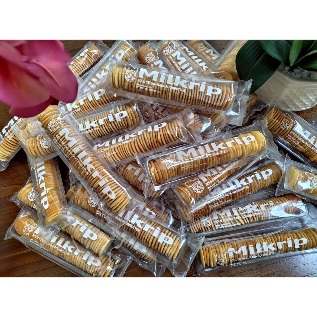 Jual [30PCS / 1 DUS] MILKRIP Bolu Kering Bulat Rasa Roombutter Cookies ...