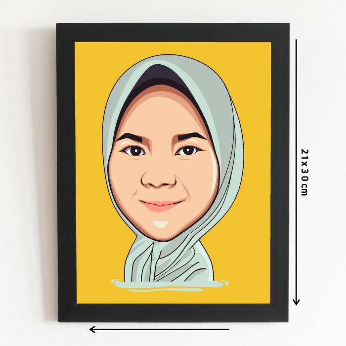 Jual KARIKATUR-MINIATUR- DESIGN+CETAK+FRAME MINIMALIS UKURAN 21X30CM 1 ...