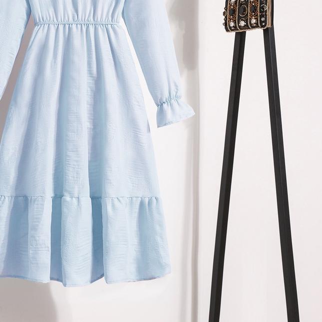 Jual Warna Solid Biru Ungu Merah Muda Kuning Wanita Midi Dress Korea ...