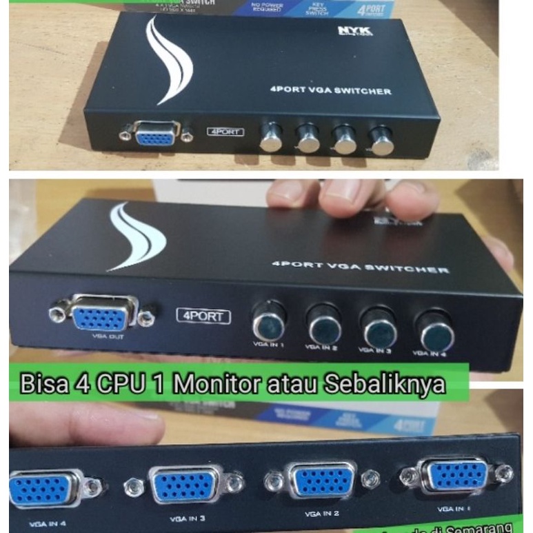 Jual Switcher Vga 4 Slot Vga Switch 4 Port input 4 Output 1 | Shopee ...