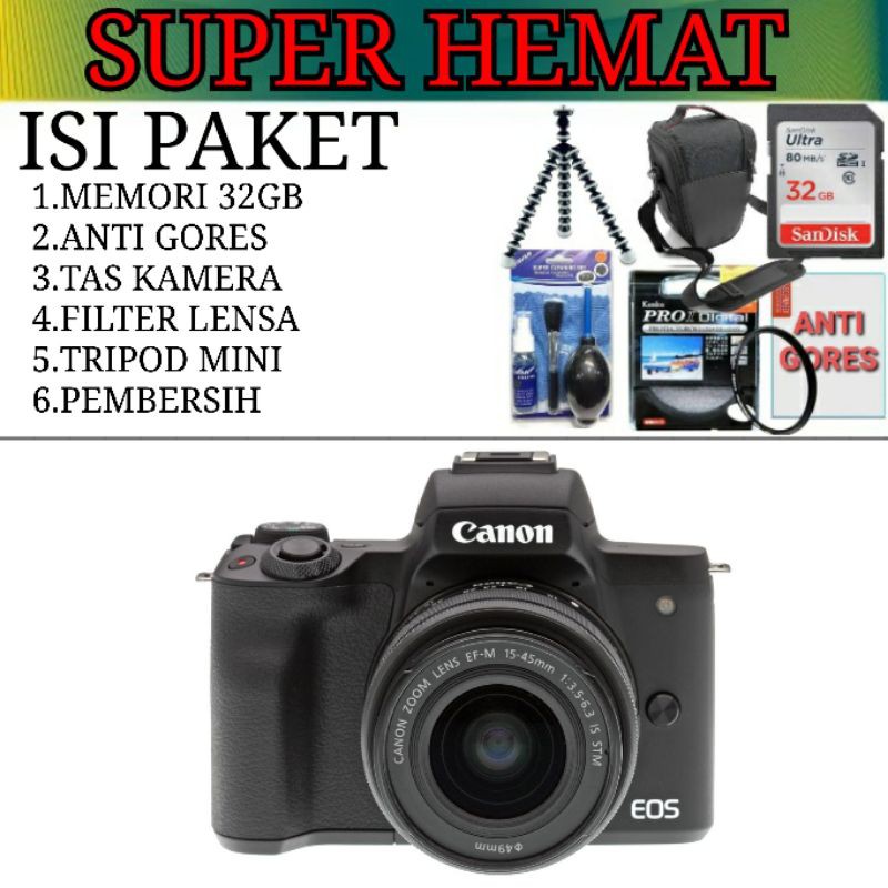 Jual CANON EOS M50 LENSA 15-45MM IS STM BARU GARANSI 1 TAHUN | Shopee ...