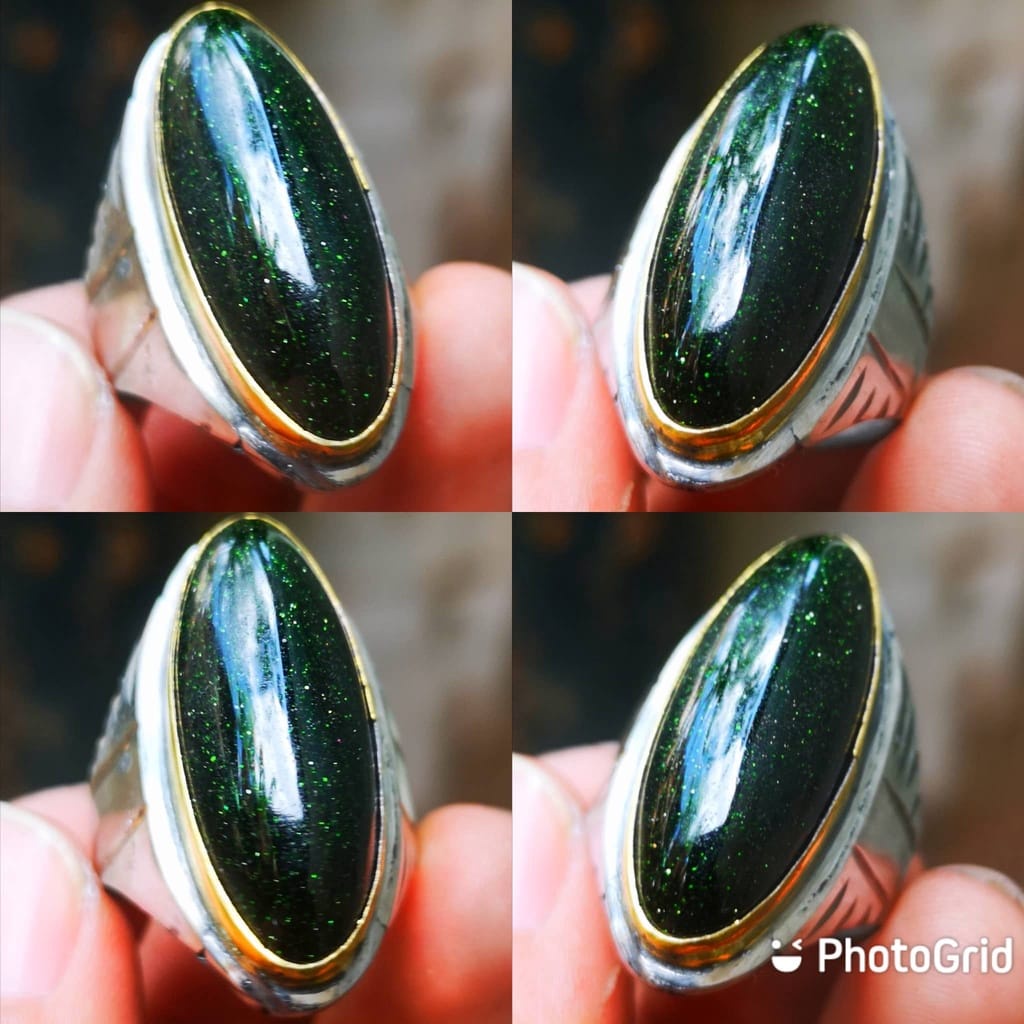 Jual Cincin Batu Akik Black Opal Tintin Model Pandan Ring Tanam ...
