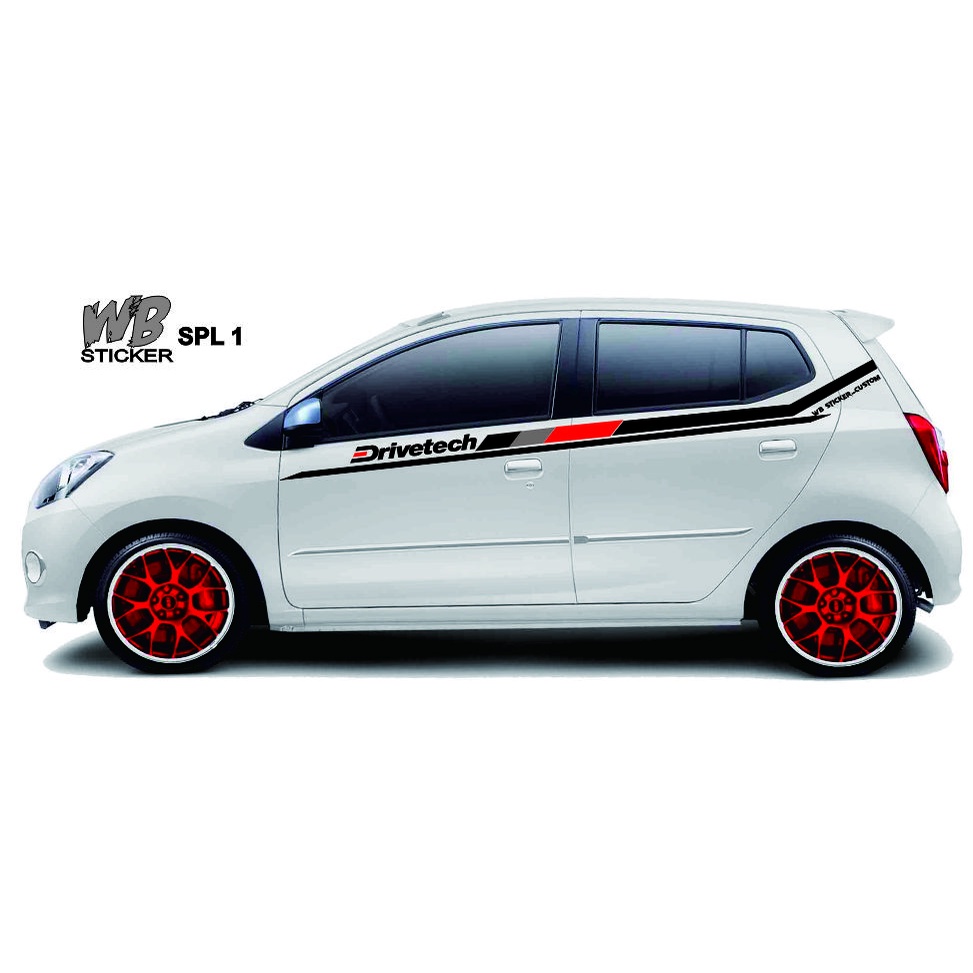 Jual sticker stiker mobil cutting variasi simple-elegan-racing-agya ...