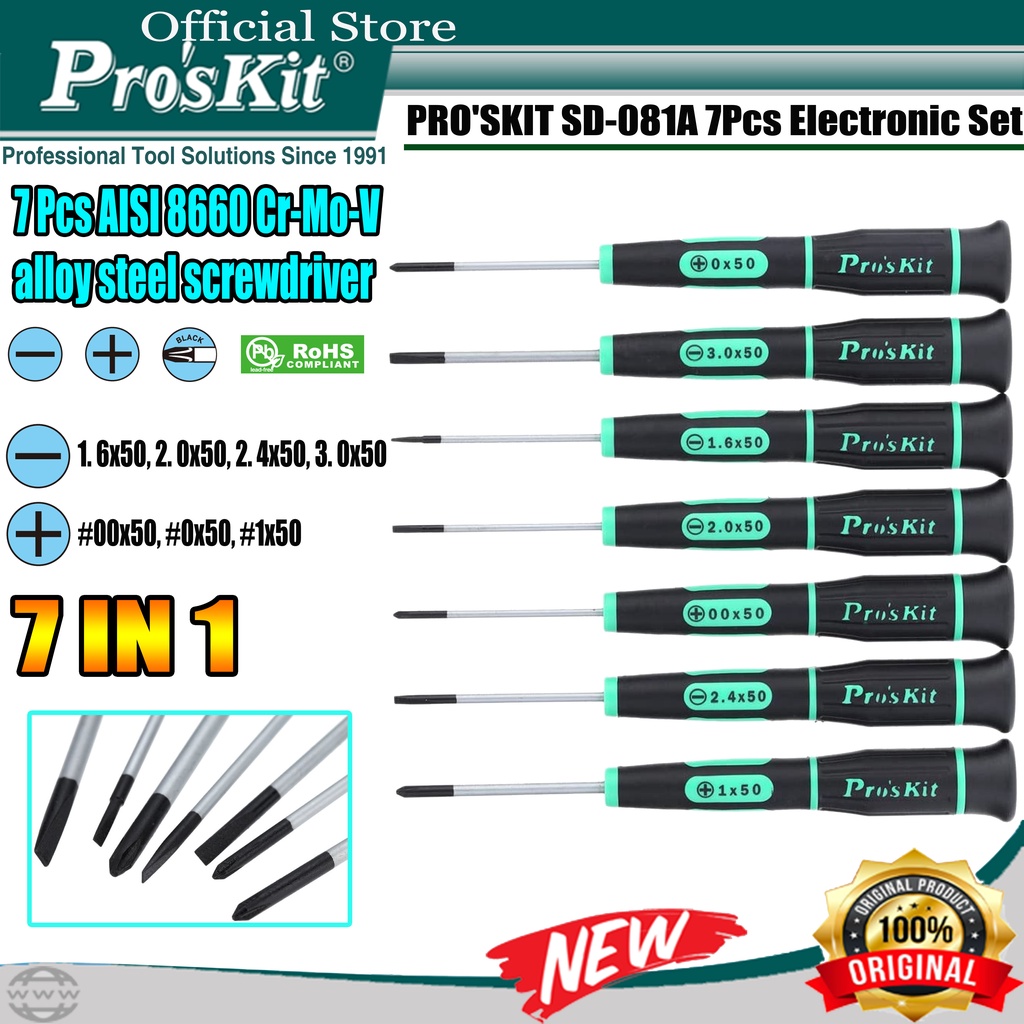 Jual Pro'sKit - Obeng Set Pro'sKit Sd-081A 7In1 For Electronic Original ...