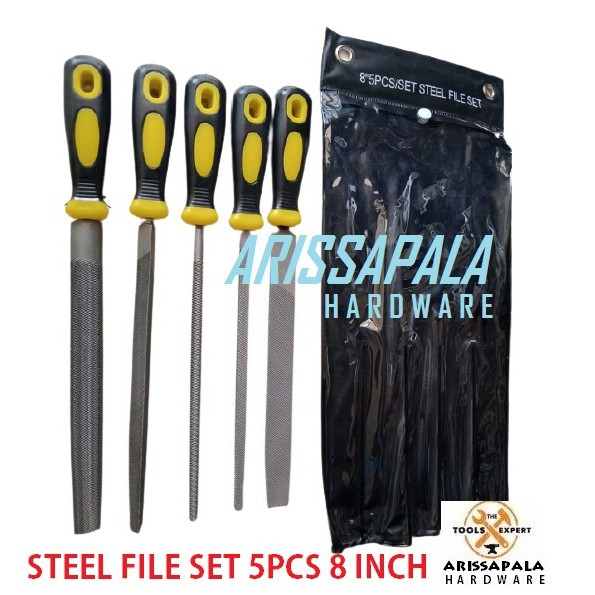 Jual KIKIR BESI PENGASAH 5 PCS STEEL FILE SET 8 INCH | Shopee Indonesia