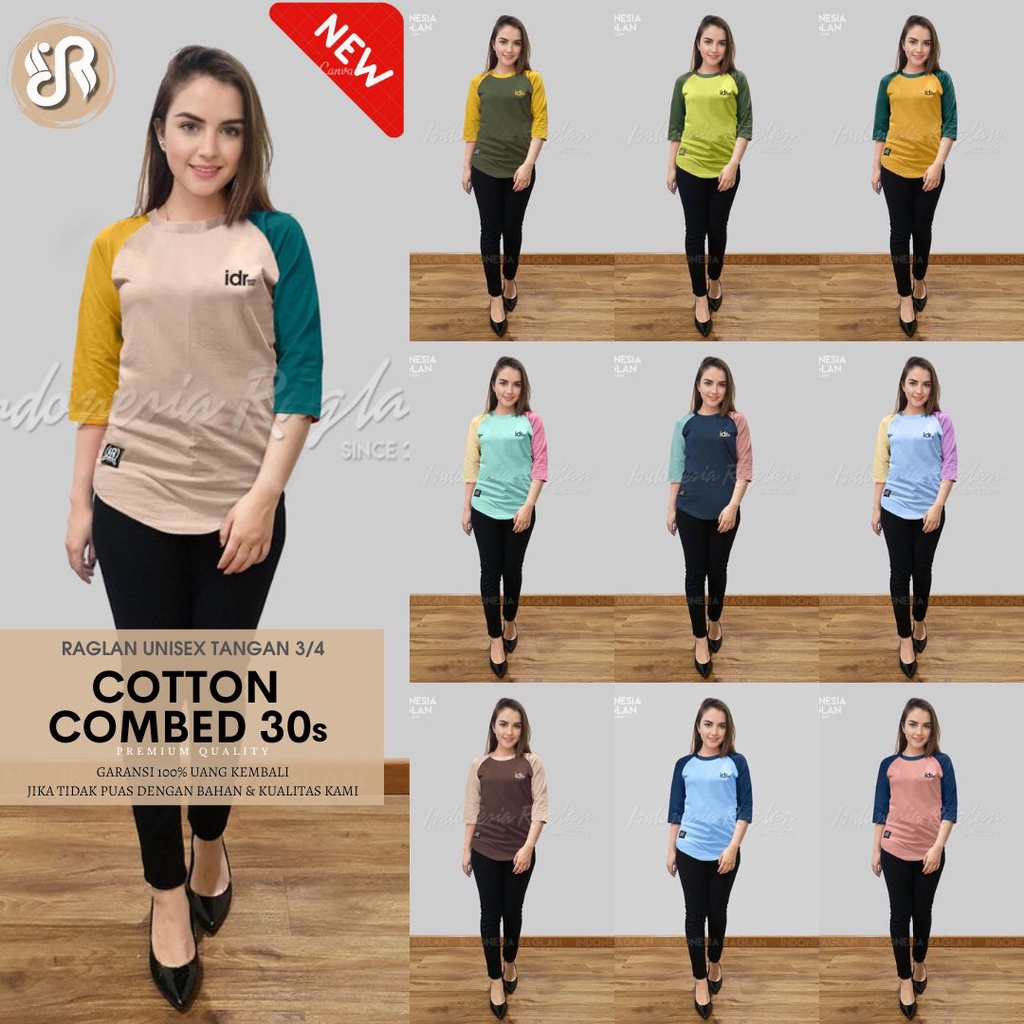 Jual "NEW" Kaos Wanita Raglan Tangan 3/4 Original Indonesia Raglan PART ...