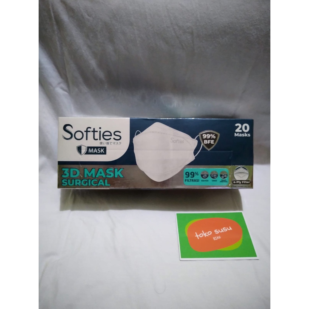 Jual Softies 3D MASK SURGICAL 4ply isi 20/Masker Medis KF94 softies 4 ...