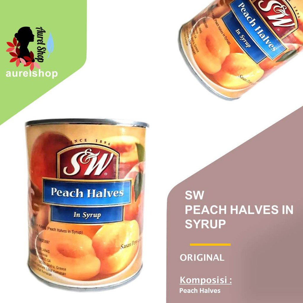Jual SW Peach Halves kemasan Kaleng 825 gram | Shopee Indonesia