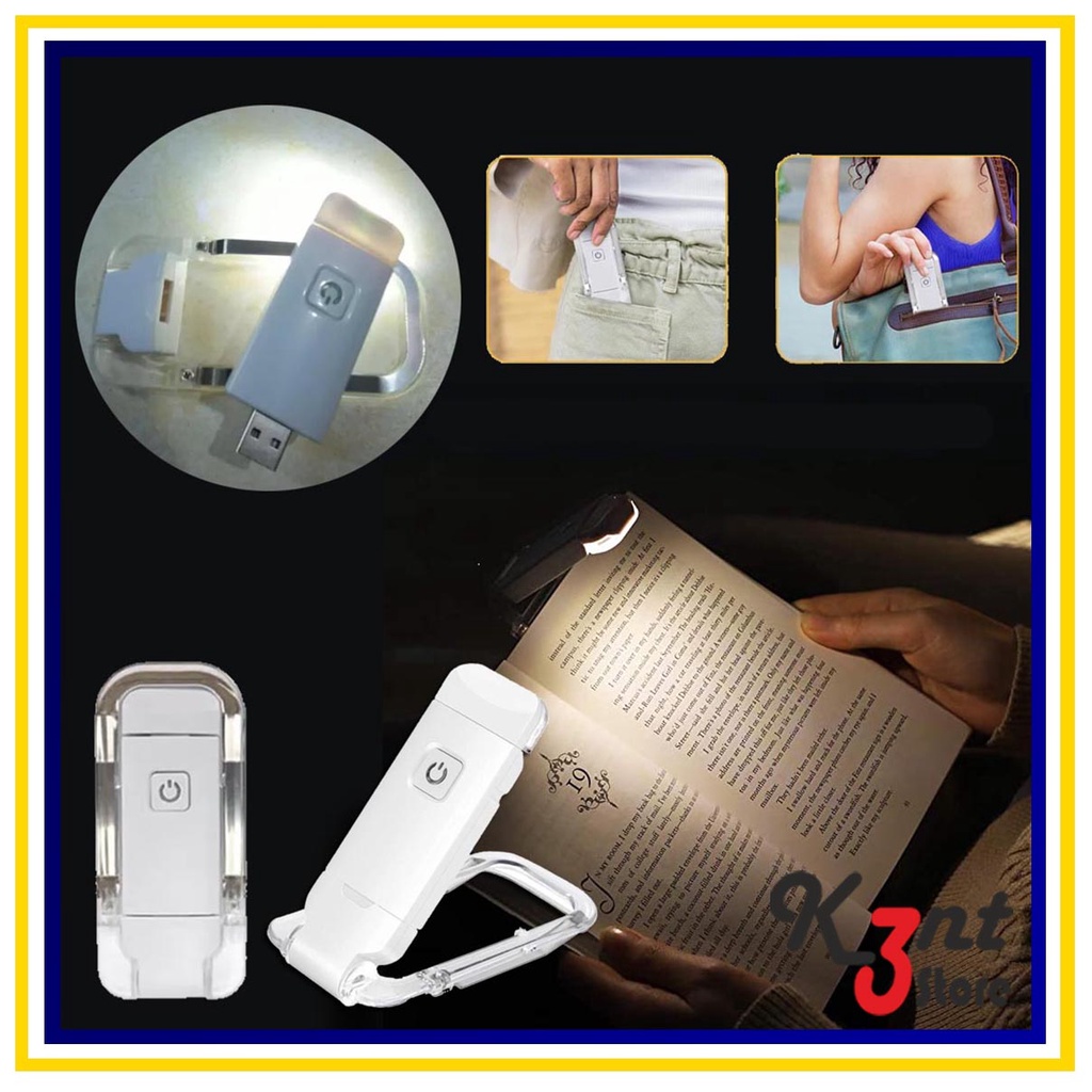 Jual Lampu Baca Buku Belajar Jepit Portable Mini Rechargeable Cool ...