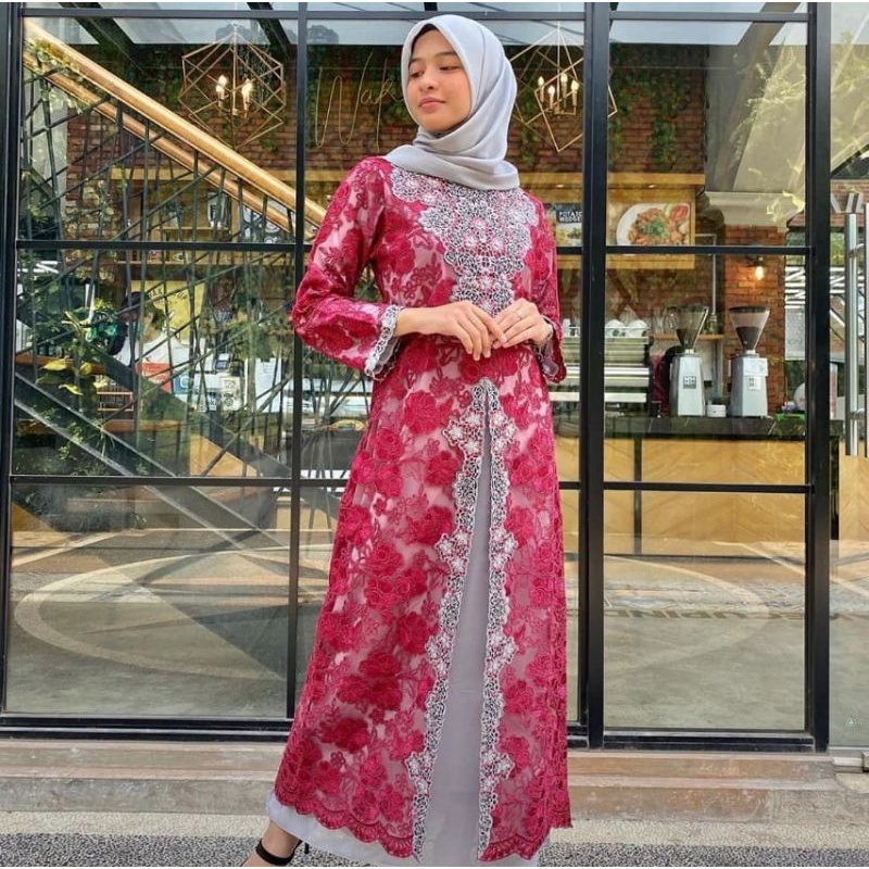 Jual Gamis Cardigan Corneli Bordir Kayla Original Butik | Shopee Indonesia
